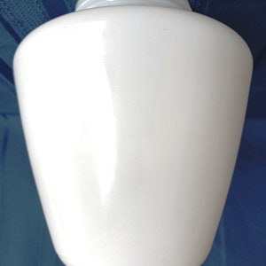 Vintage White Heavy Glass Threaded Neck Cone Shape Globe Swag Lamp ...
