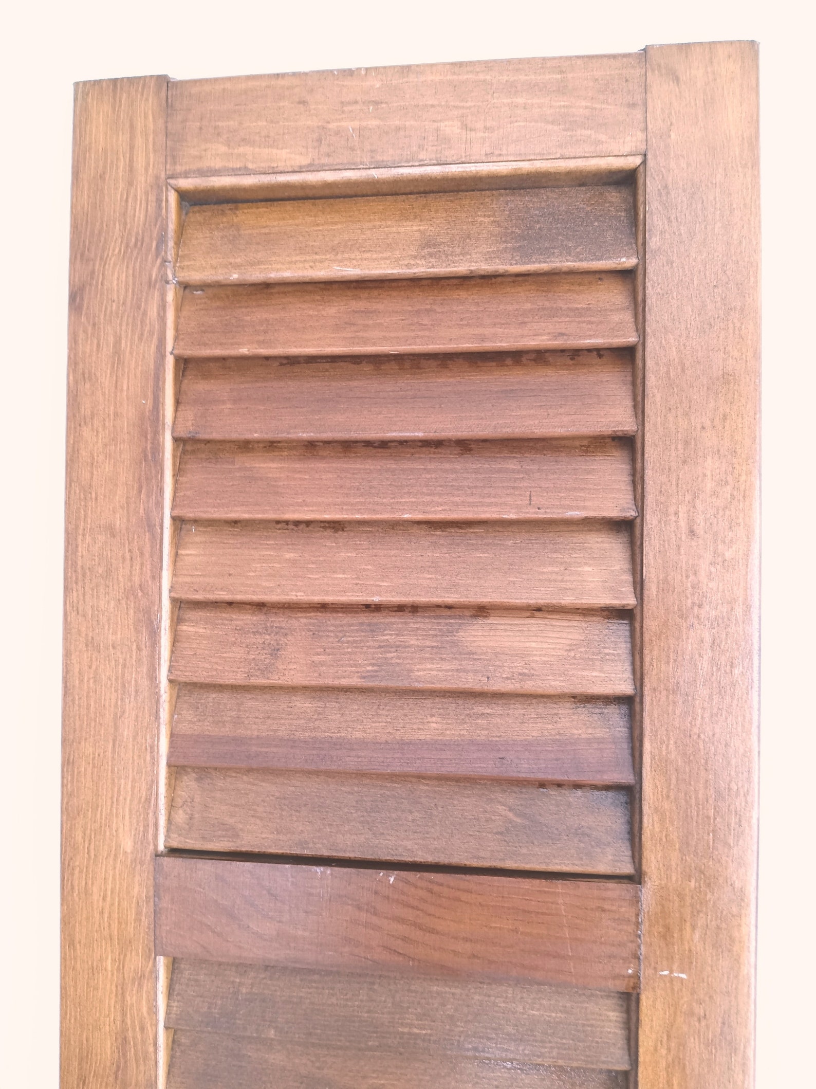 Vintage Louver Panel SOLID Wood Interior Cabinet Cupboard Pantry Wooden ...