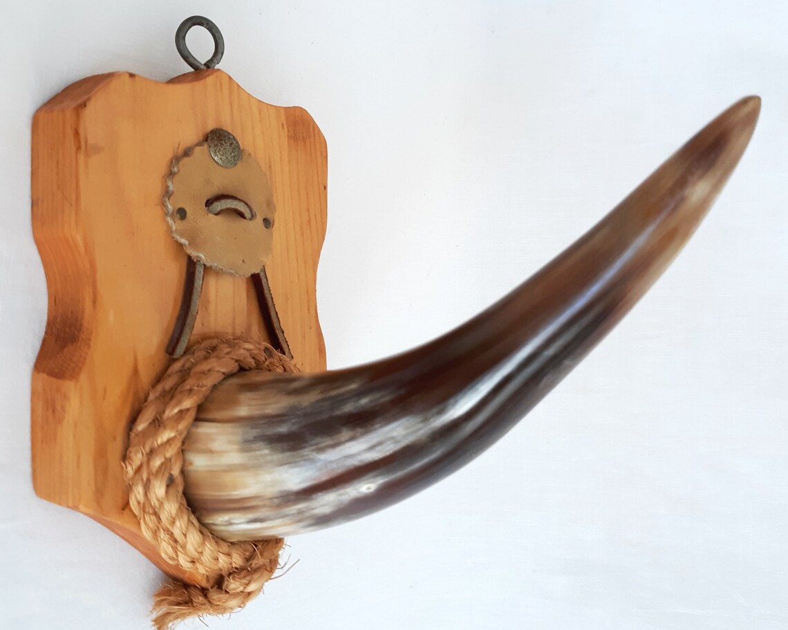 Vintage Handmade Natural Ox Horn Ornament Decoration Wooden - Etsy