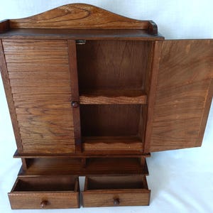 Vintage Mid Century Carved Wooden Small Cabinet Freestanding & Wall ...