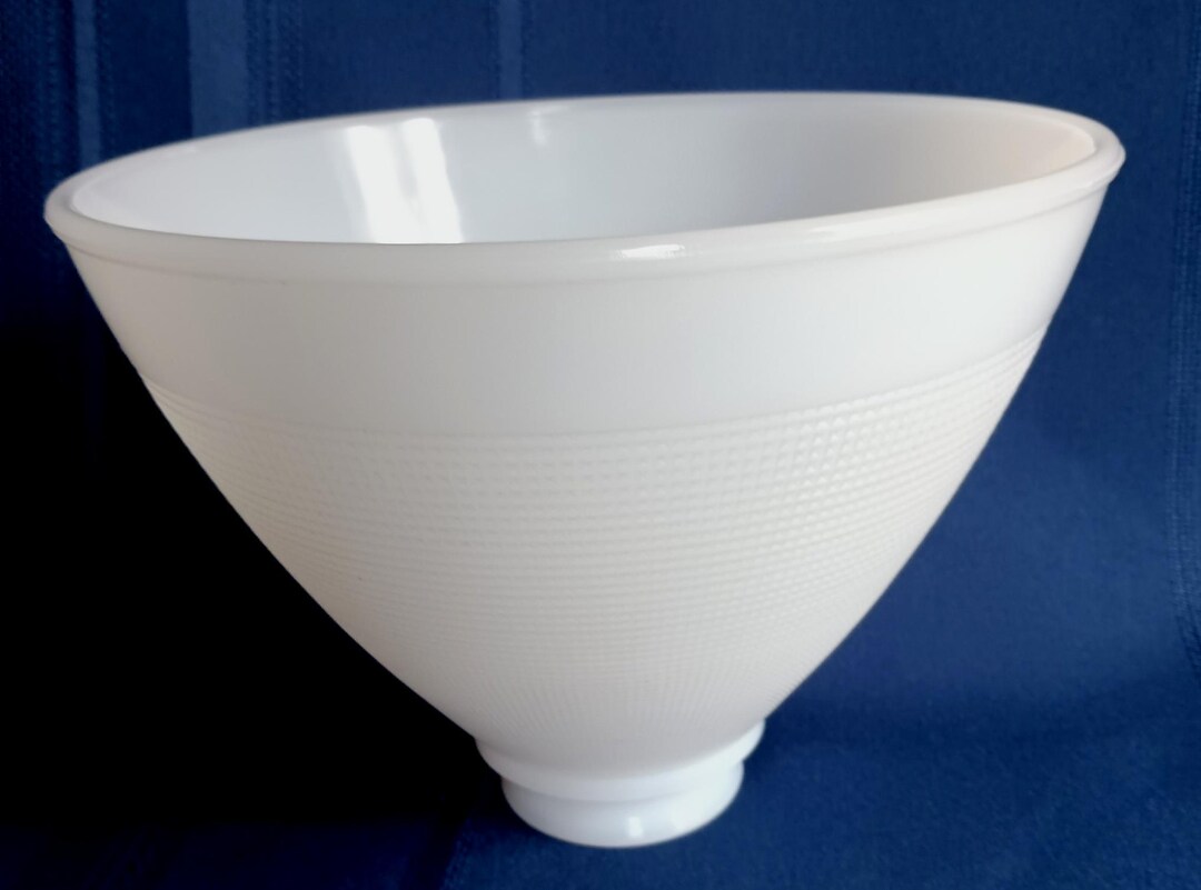 Vintage Milk Glass Diffuser Square Cut Pattern Waffle Design Floor ...