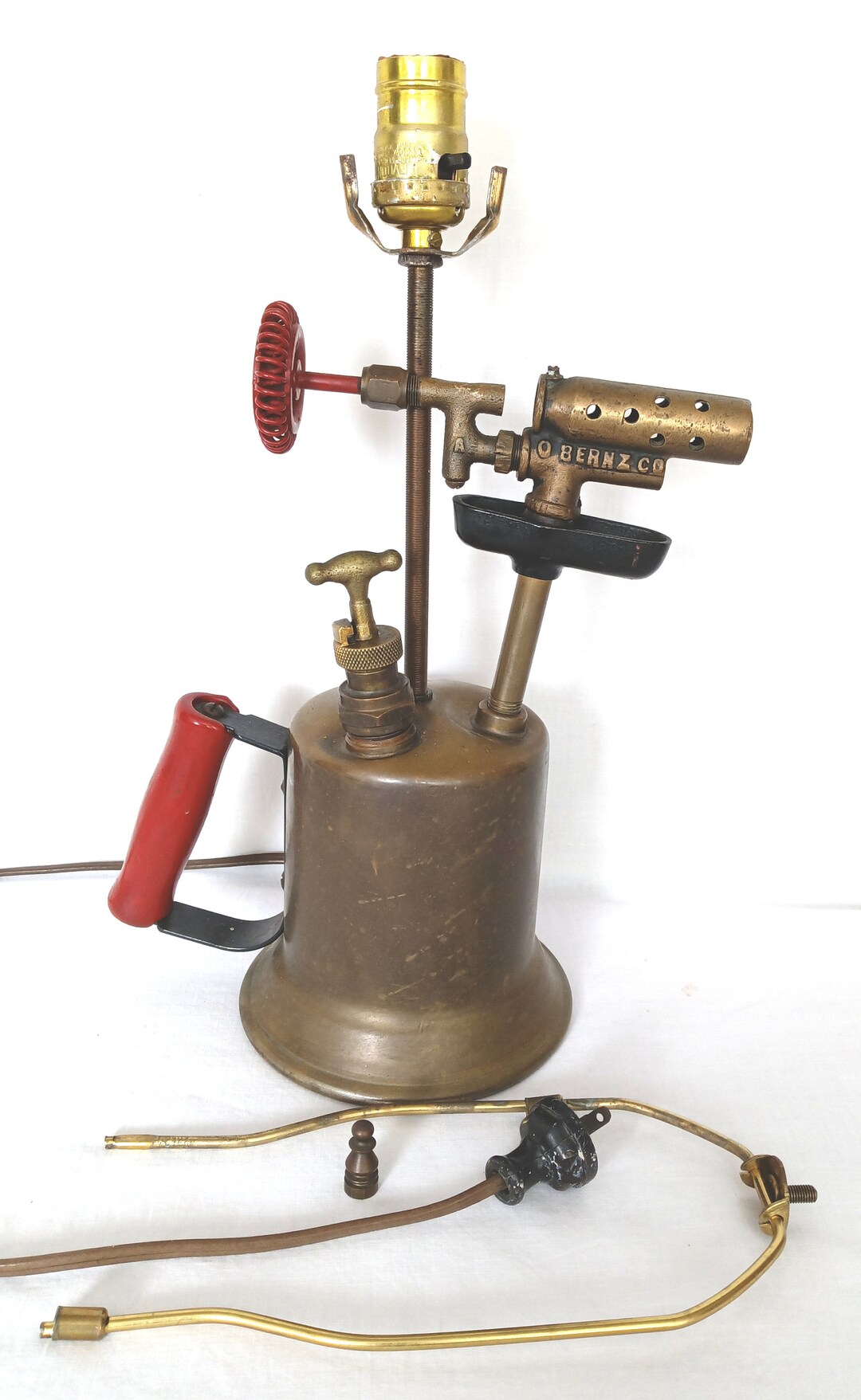Antique Otto Bernz 1910 Decorative Upcycled Welding Blow Torch Electric ...
