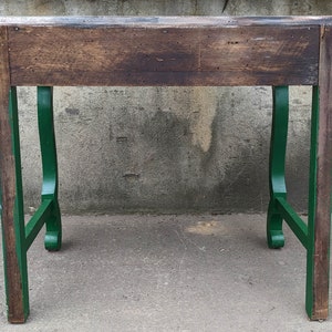Antique Vintage Old Solid Wood Wooden Writing Desk Work Table Hand ...