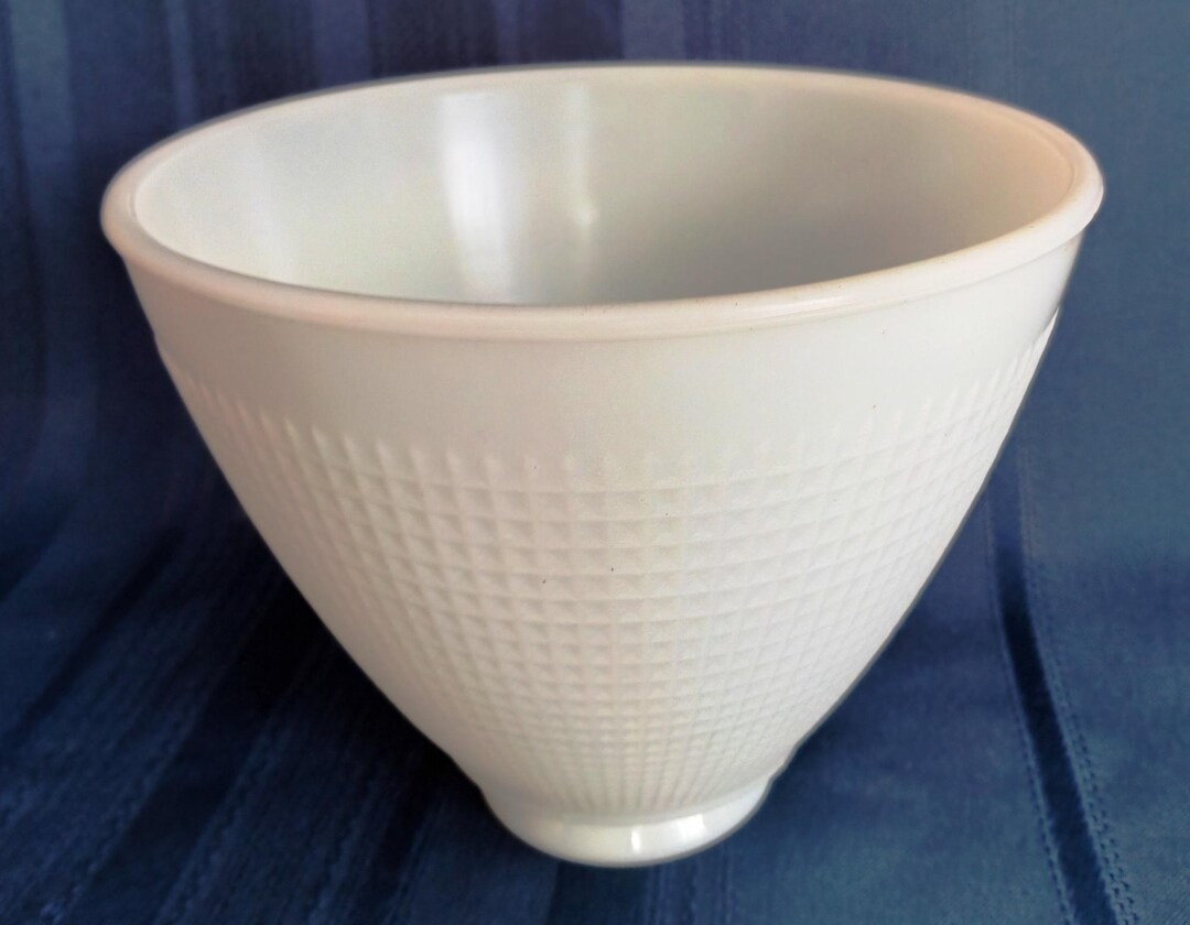 Vintage Corning Milk Glass Light Diffuser Textured Waffle Design Floor ...