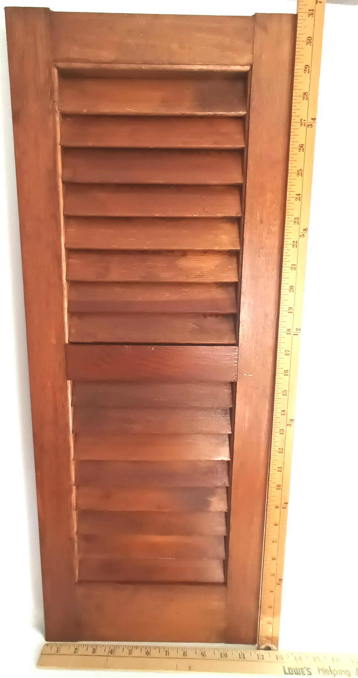 Vintage Louver Panel SOLID Wood Interior Cabinet Cupboard Pantry Wooden ...