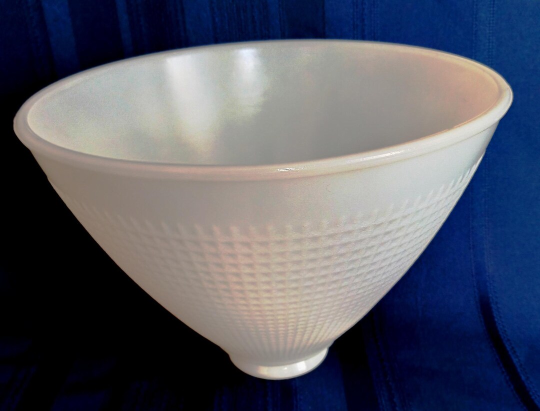 Vintage Milk Glass Corning Diffuser Textured Waffle Design Floor Table ...