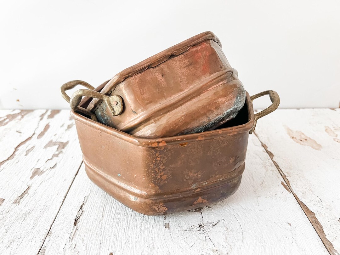 Set of 2 Solid Copper Hexagonal Nesting Pots | Handcrafted Turkish ...