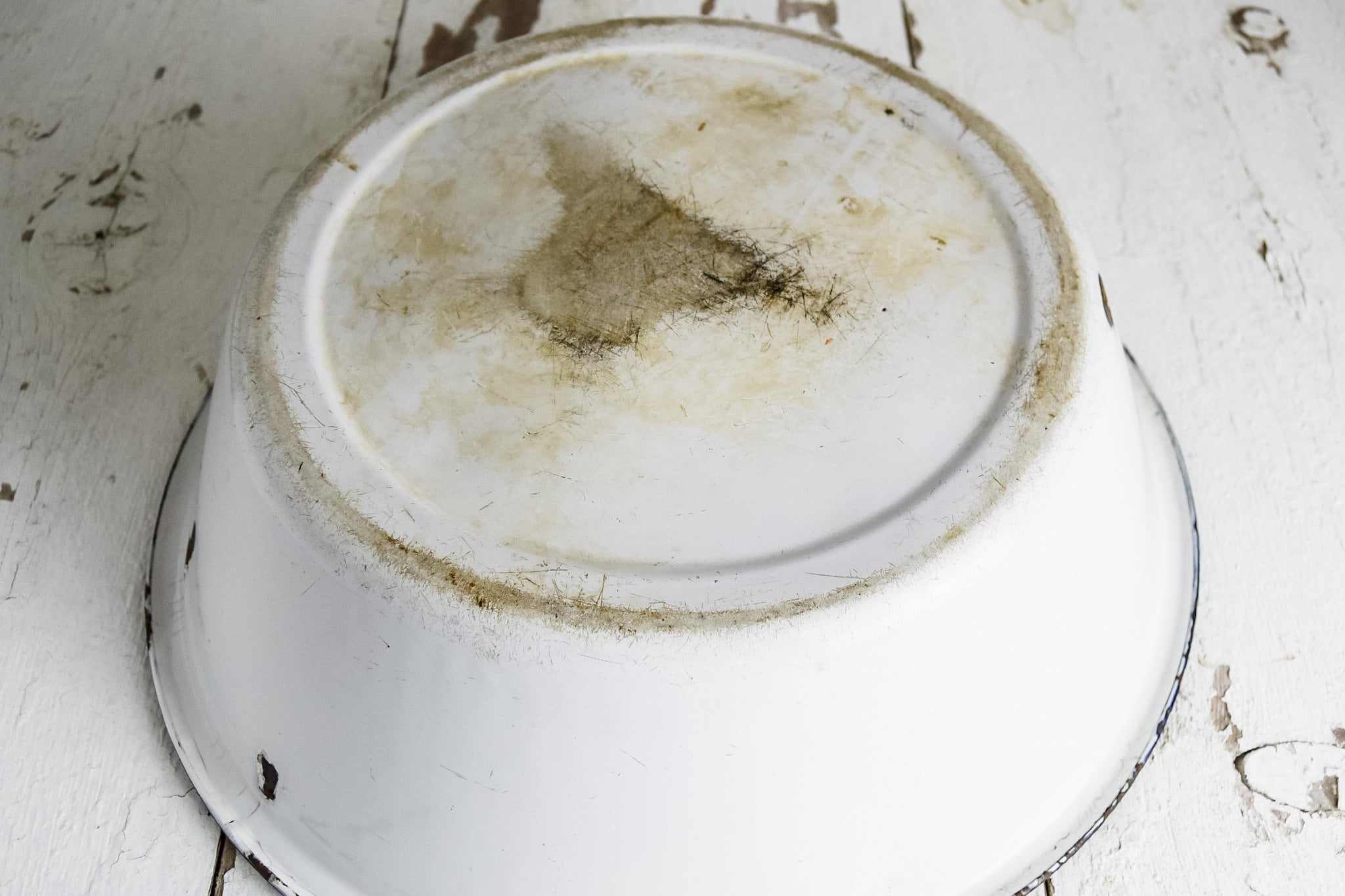 Vintage White Black Extra Large Enamelware Basin Bowl Industrial Modern ...