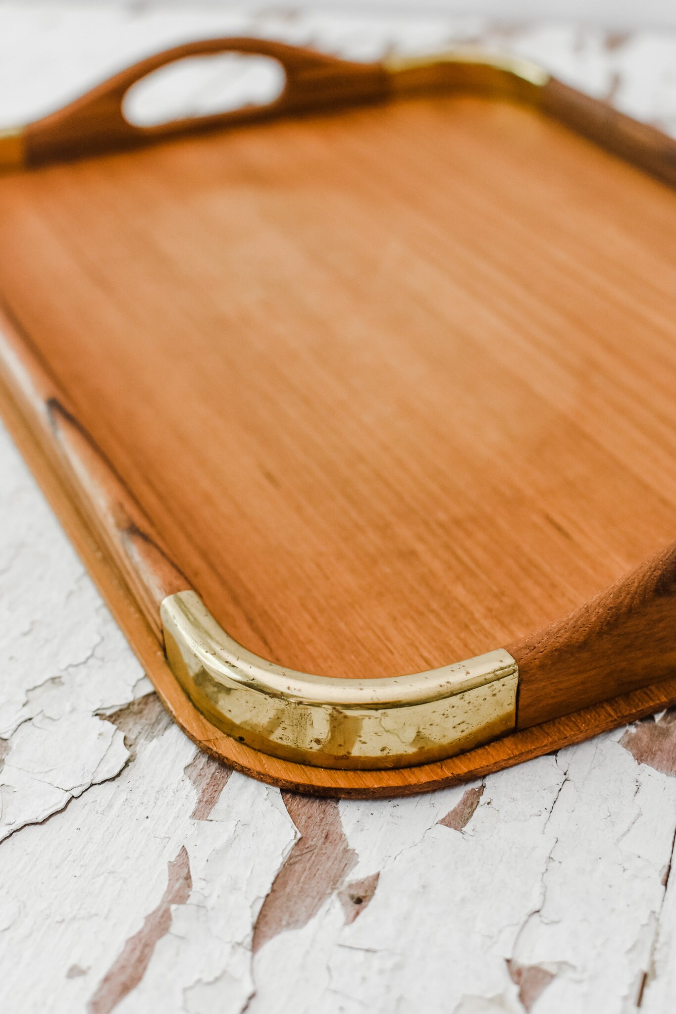 Vintage Antique Teak Wood Wooden Serving Tray With Brass - Etsy