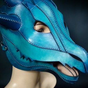 PDF Leather Dragon Mask Pattern, Cosplay Dragon Head Pattern, Full Head ...