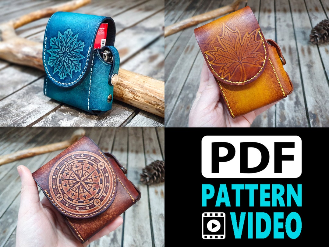 Set of 3 PDF Leather Patterns / Cigarette Case With Small Lighter Slot ...