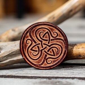 Leather Round Patch Celtic Trinity Knot | 6 Cm - Etsy