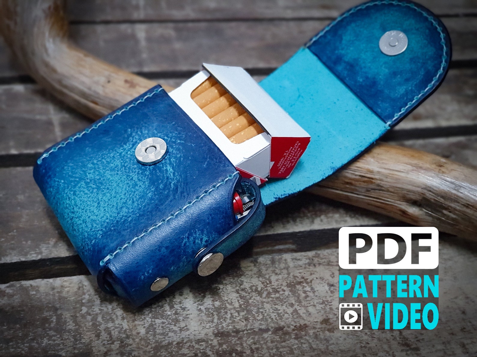 Leather Pattern / Cigarette Case With Small Lighter Slot / PDF - Etsy