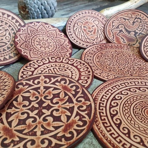 Leather Round Patch Tree Design 9 Cm - Etsy