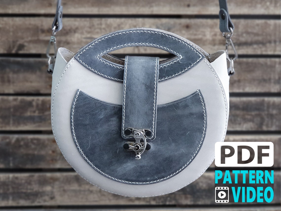 PDF Pattern. Leather ROUND Crossbody Bag With Video - Etsy