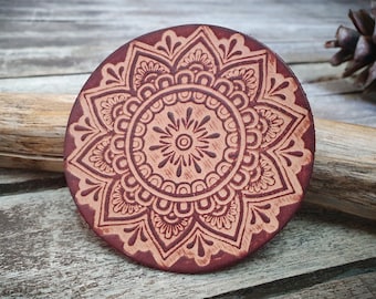 Leather Round Patch Tree Design 9 Cm - Etsy