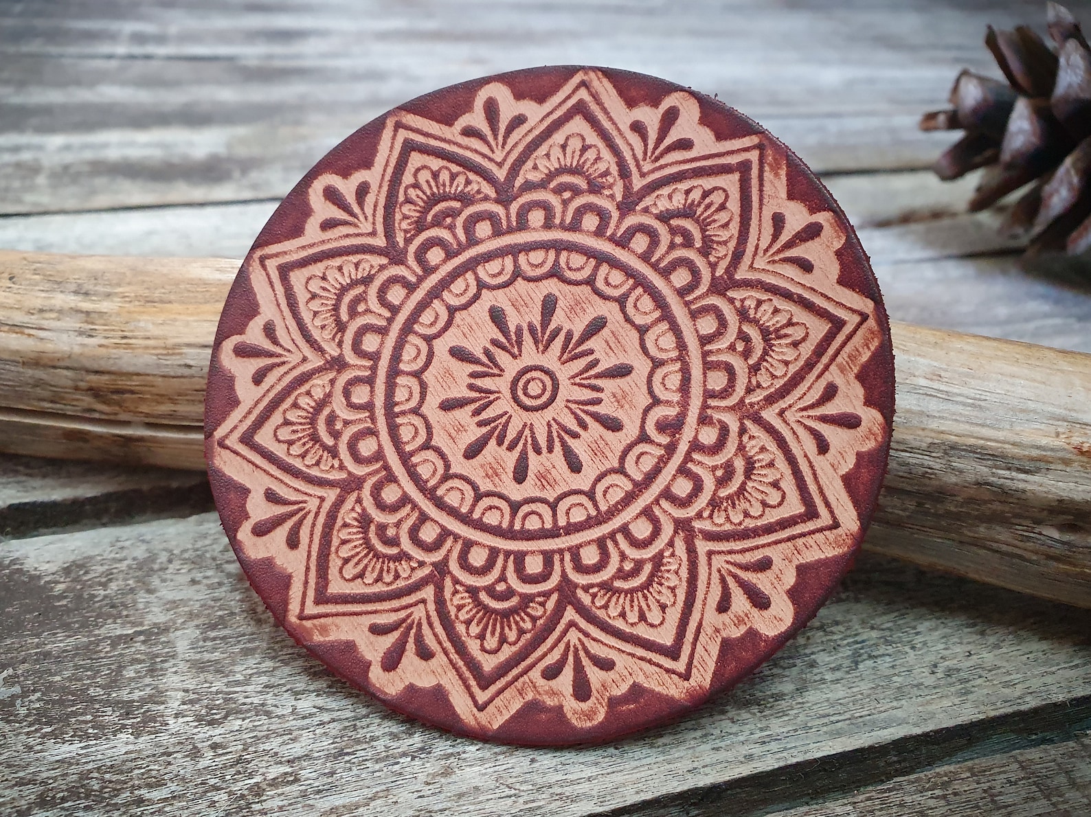 Mandala Wooden Stamp for Leather Crafting - Etsy
