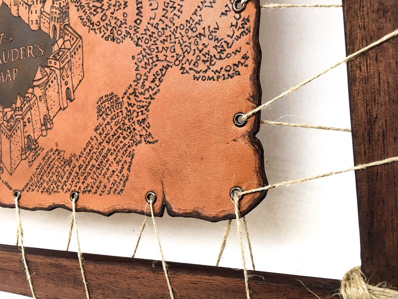 Vintage leather Map leather Map wall art pyrography | Etsy