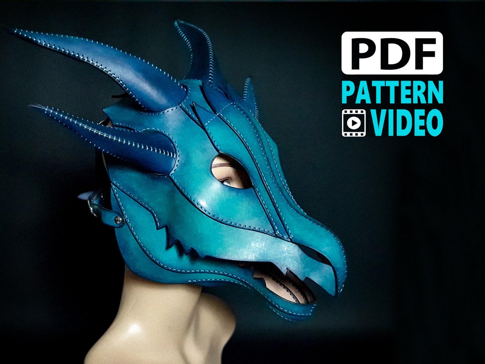 PDF Leather Dragon Mask Pattern Cosplay Dragon Head Pattern - Etsy