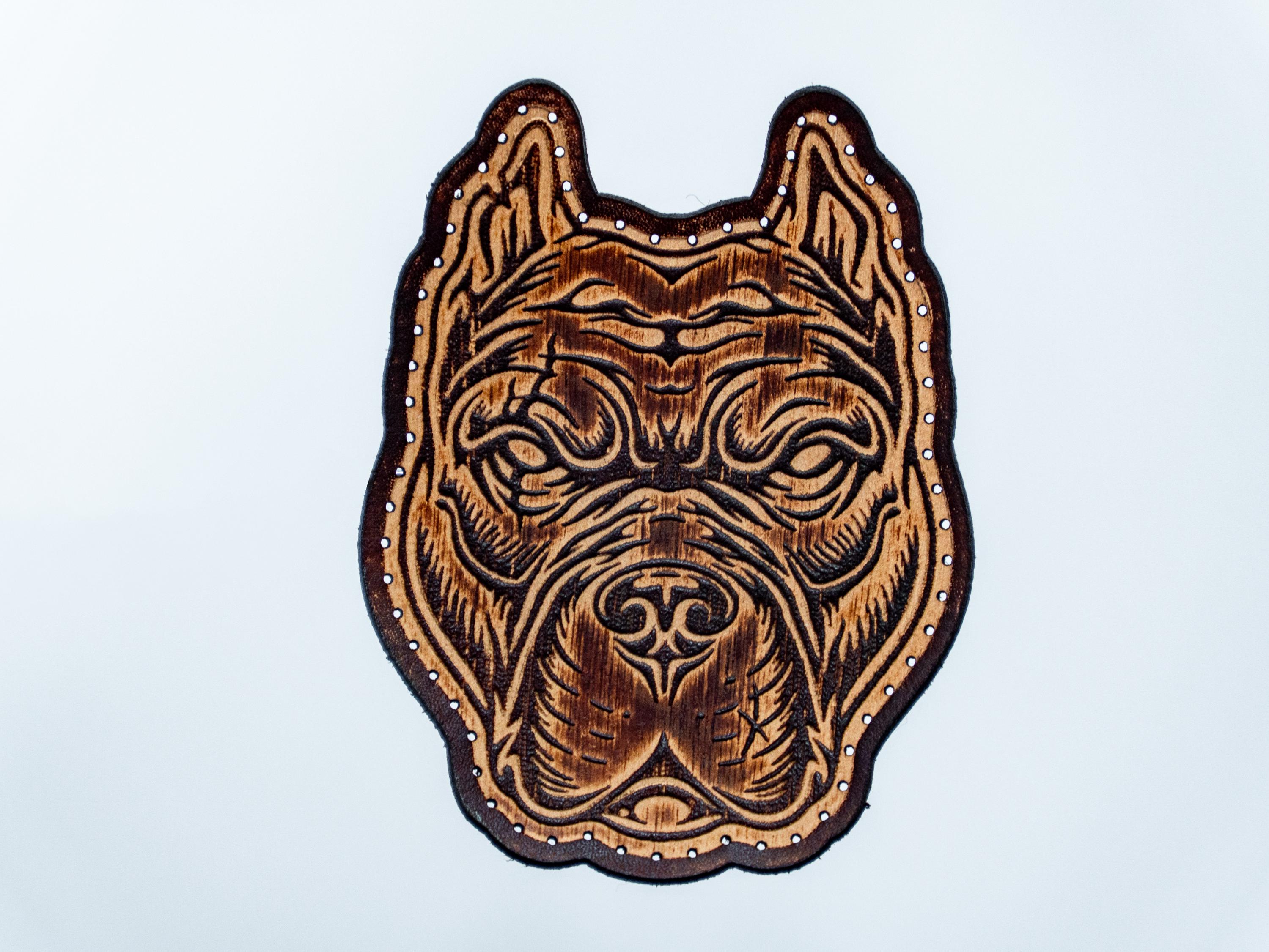 Leather Patch Pitbull | 8,9 Cm X 6,9 Cm - Etsy