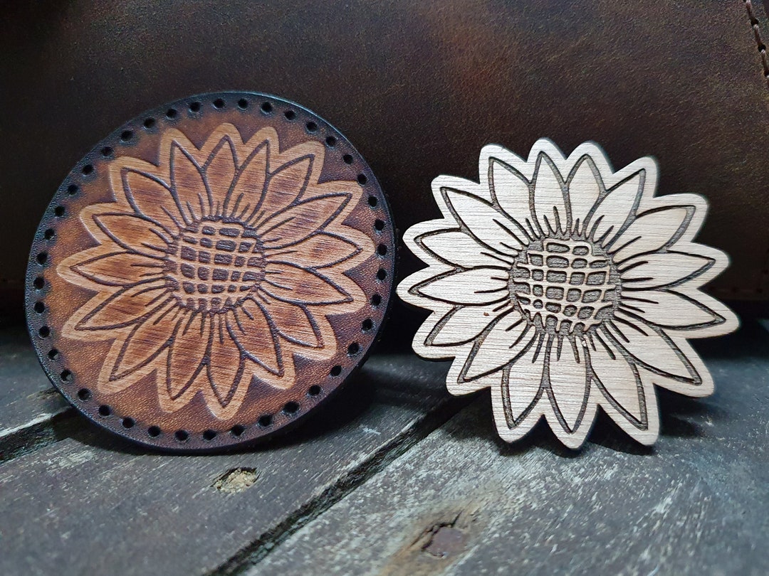 Daisy Flower Wooden Stamp for Leather Crafting | 6 Cm Diameter or 2,5 ...