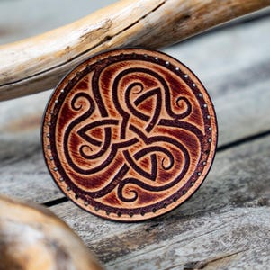 Leather Round Patch Celtic Trinity Knot | 6 Cm - Etsy