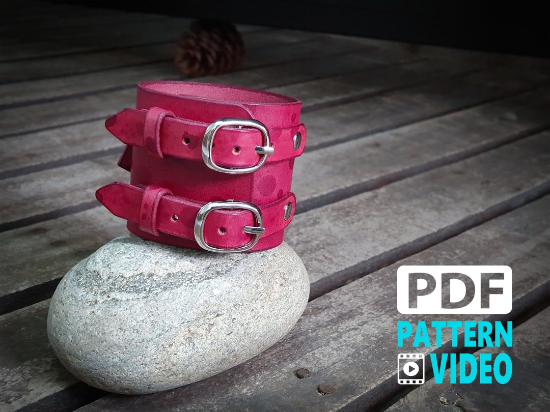 PDF Leather Pattern. Men and Women Leather Cuff Bracelet Pattern With ...