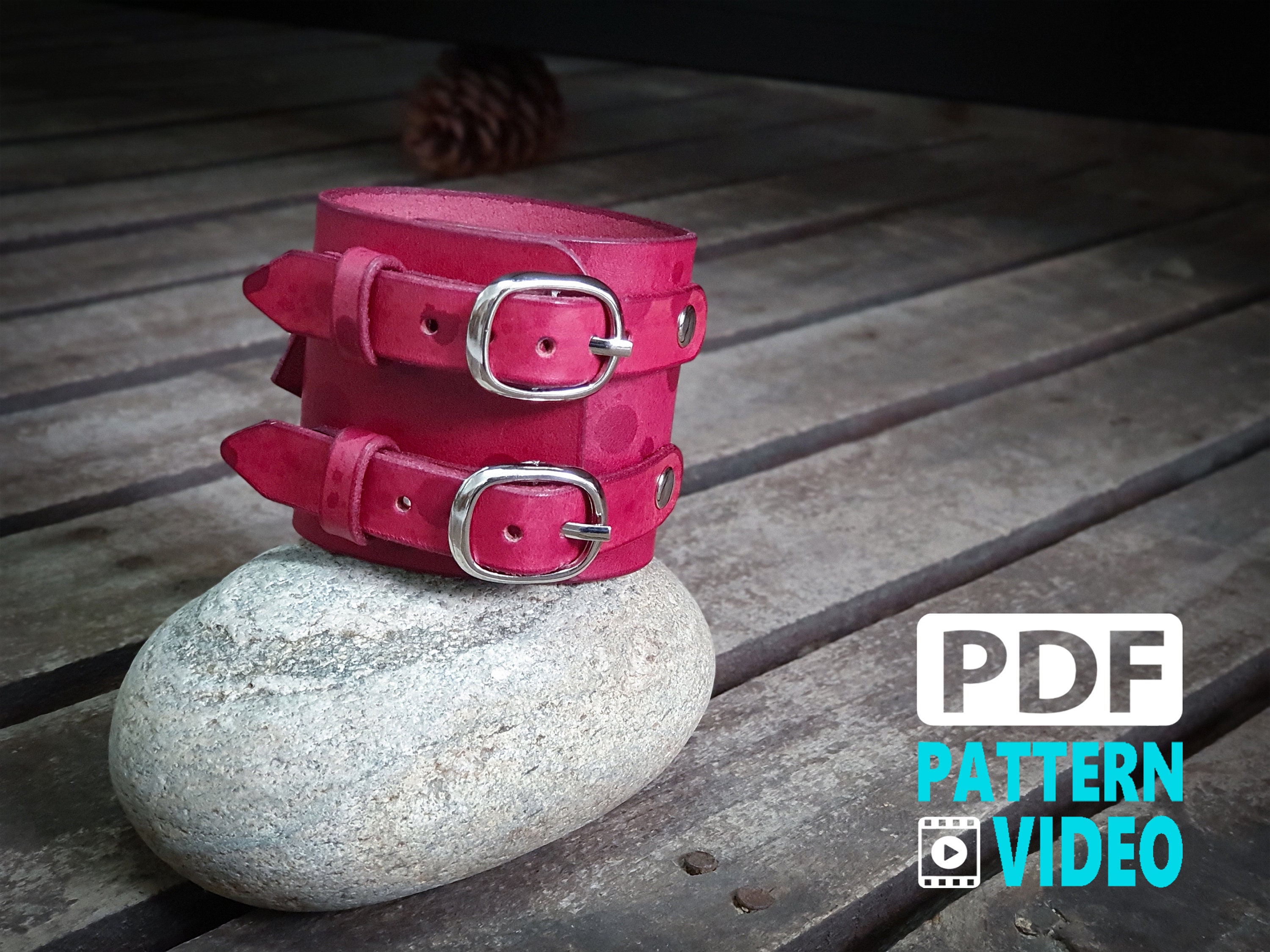 PDF Leather Pattern. Men and Women Leather Cuff Bracelet | Etsy