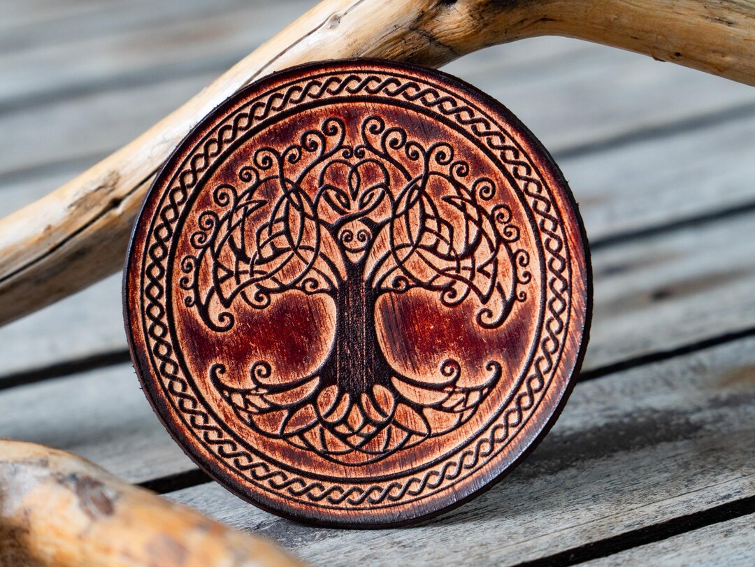 Leather Round Patch Tree of Life Design | 9 Cm - Etsy