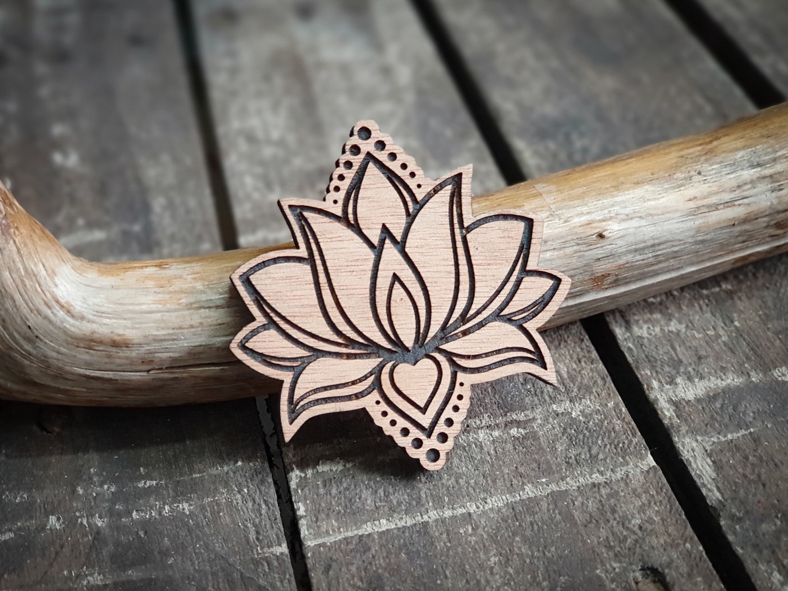 Lotus Flower Wooden Stamp for Leather Crafting - Etsy