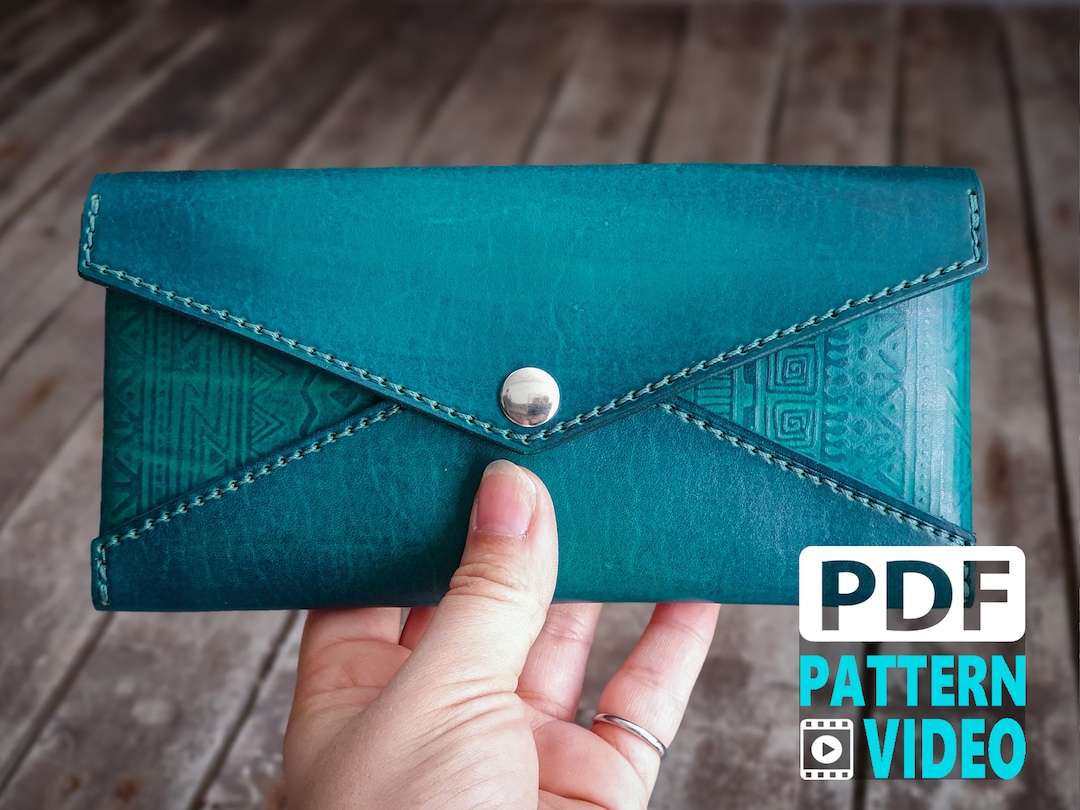 PDF Leather Pattern. Long Envelope Wallet Pattern and "how To" Video - Etsy