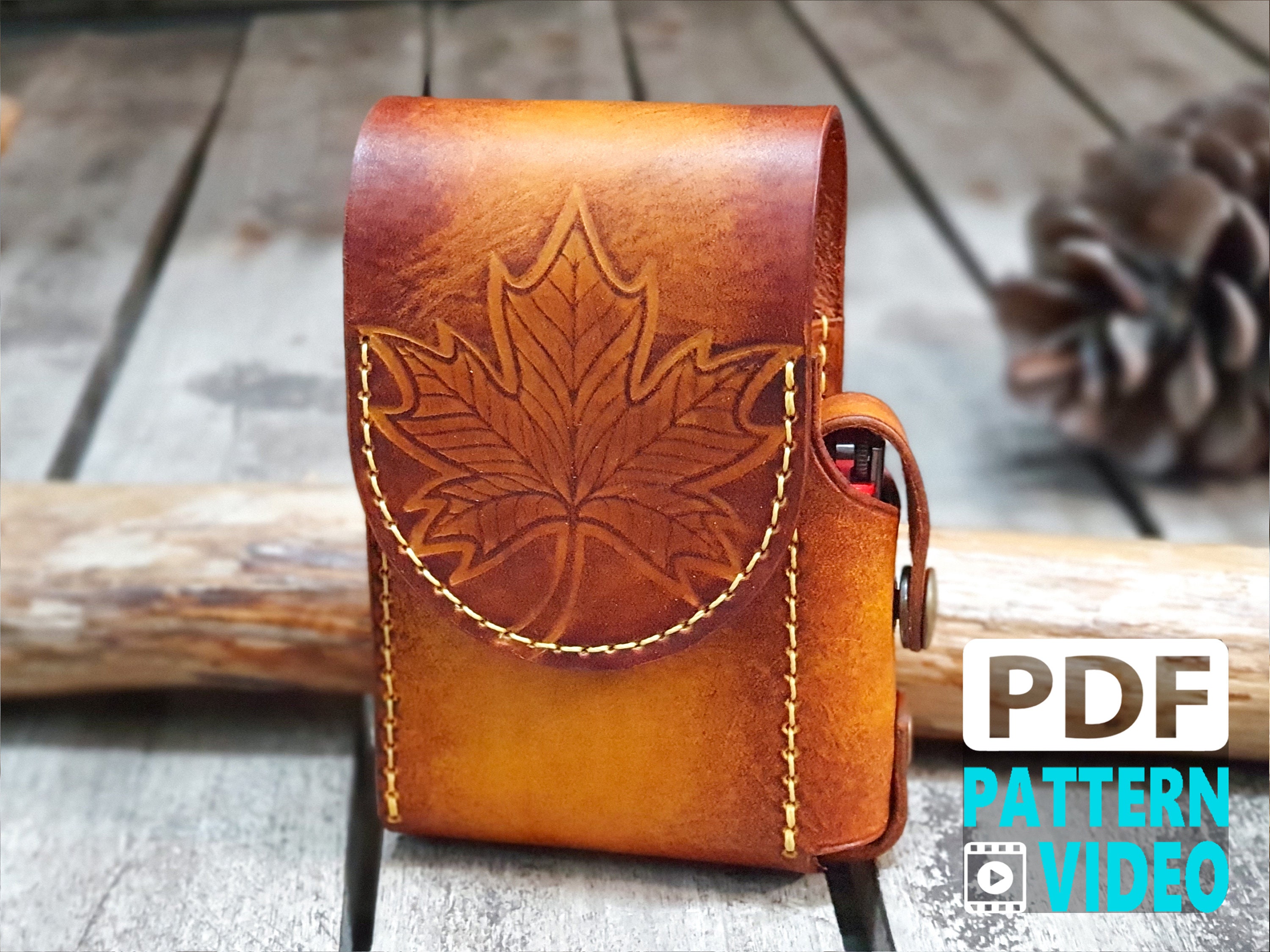 Set of 3 PDF Leather Patterns / Cigarette Case With Small Lighter Slot ...