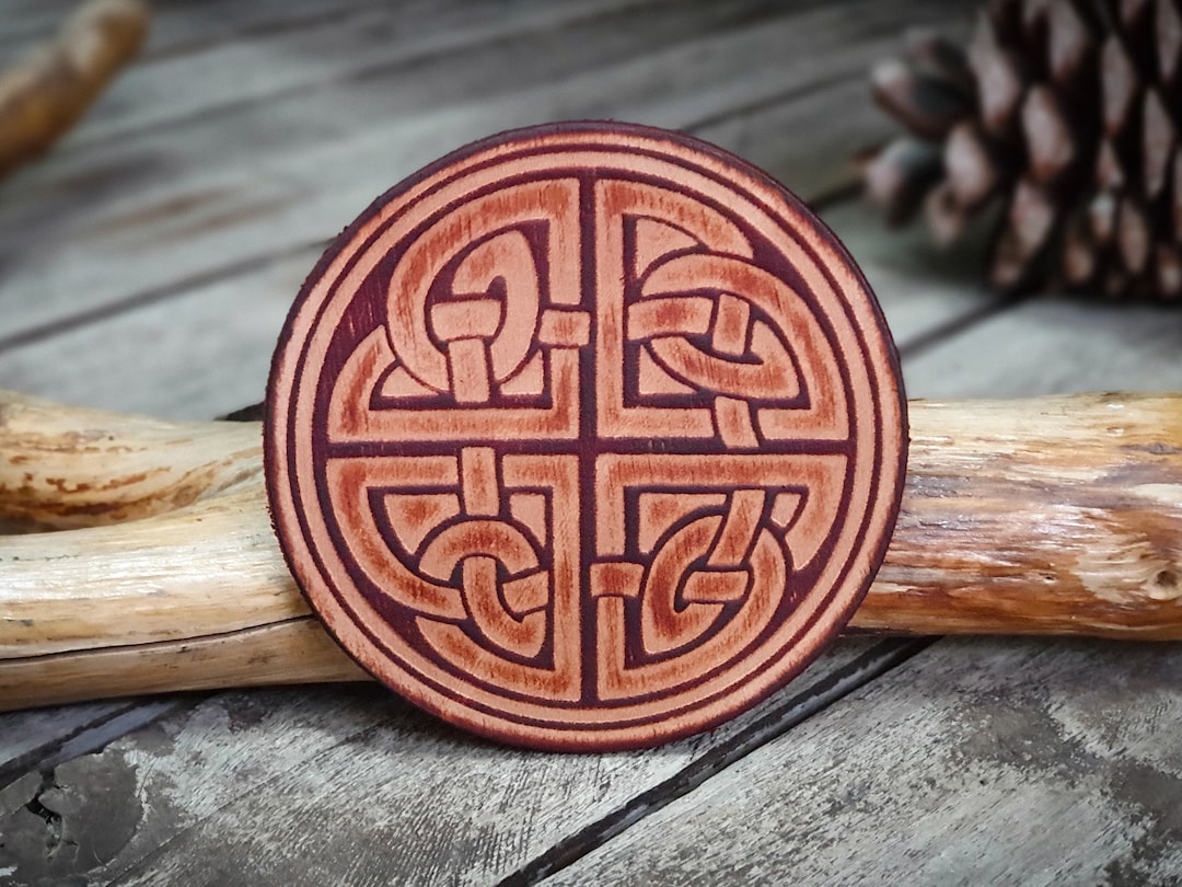 Leather Round Patch Celtic Knot Design | 9 Cm - Etsy