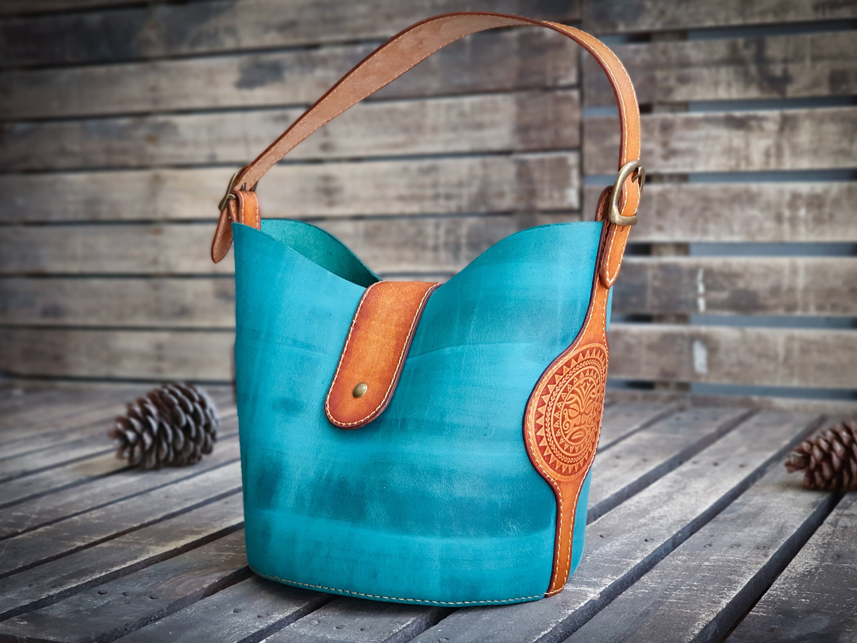 PDF Pattern. Polynesian Design Leather BUCKET Hand Bag With Video - Etsy