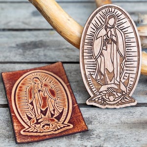 Our Lady of Guadalupe Wooden Stamp for Leather Crafting | 10,5 Cm X 6 ...