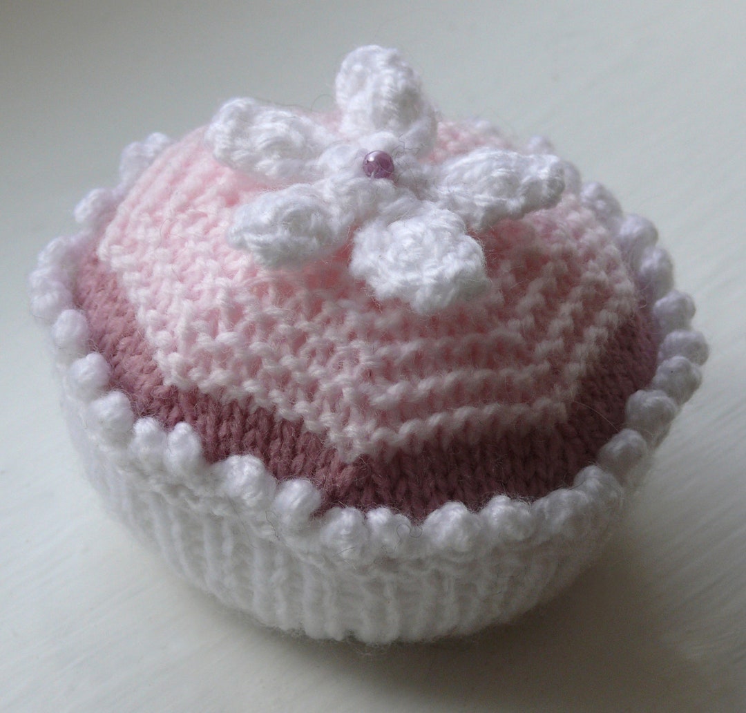 Pattern Flower Cupcake Knitting Pattern Printed A5 - Etsy
