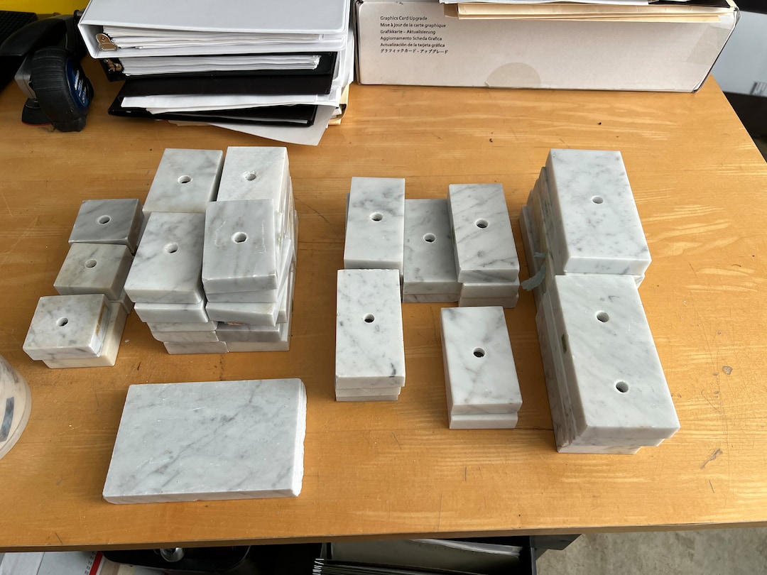 Carrara Marble Bases Four Sizes and 2 Pre Drilled Base Hole - Etsy