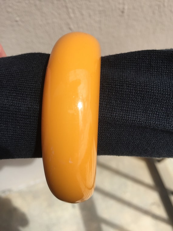 Bakelite Bangle Gold Yellow Art Deco Bracelet - Gem