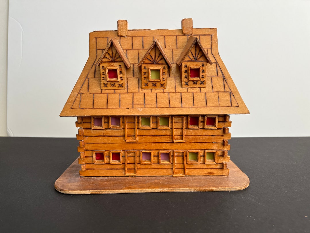 Handmade Polish Wood Log Cabin, Silesian Folk Art Christmas Village ...