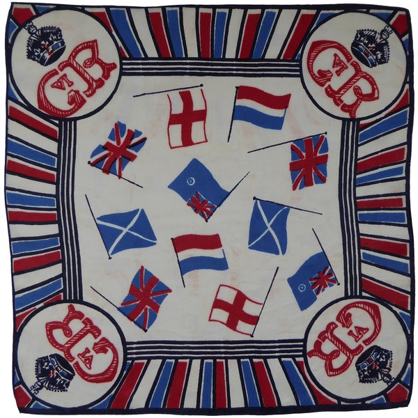 Four Flag Vintage Handkerchief Original Fifties Souvenir Handkerchief ...