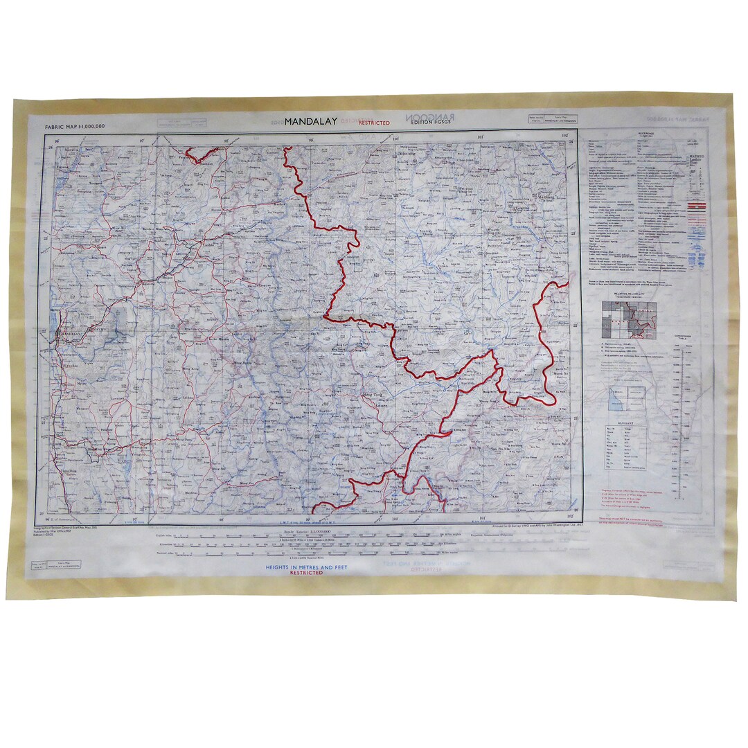Original and Rare Antique Map of Mandalay and Rangoon - Etsy
