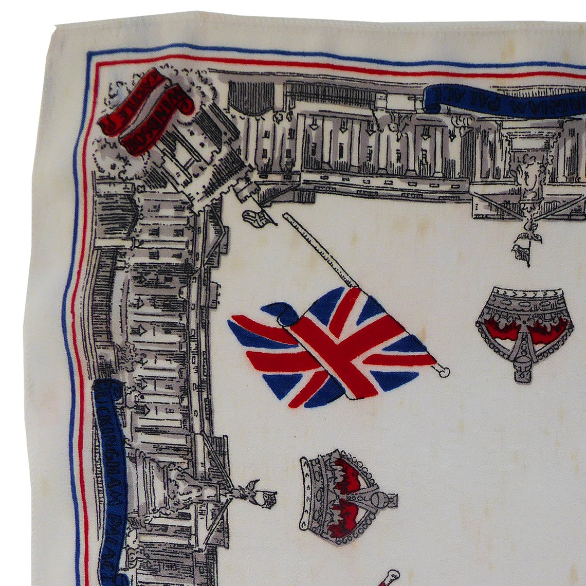 Four Flag Vintage Handkerchief - Original Fifties Souvenir Handkerchief ...