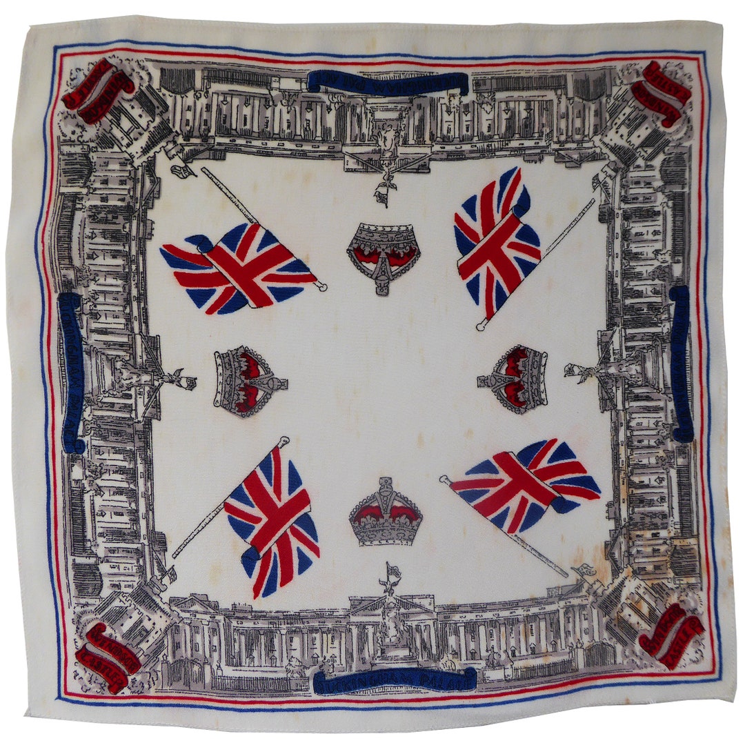 Four Flag Vintage Handkerchief Original Fifties Souvenir Handkerchief ...