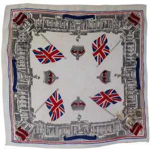 Four Flag Vintage Handkerchief - Original Fifties Souvenir Handkerchief ...