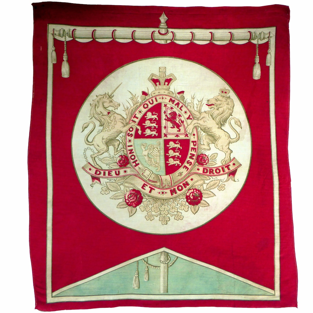 Original Antique 1930s Flag Featuring the Royal Coat of Arms - Etsy