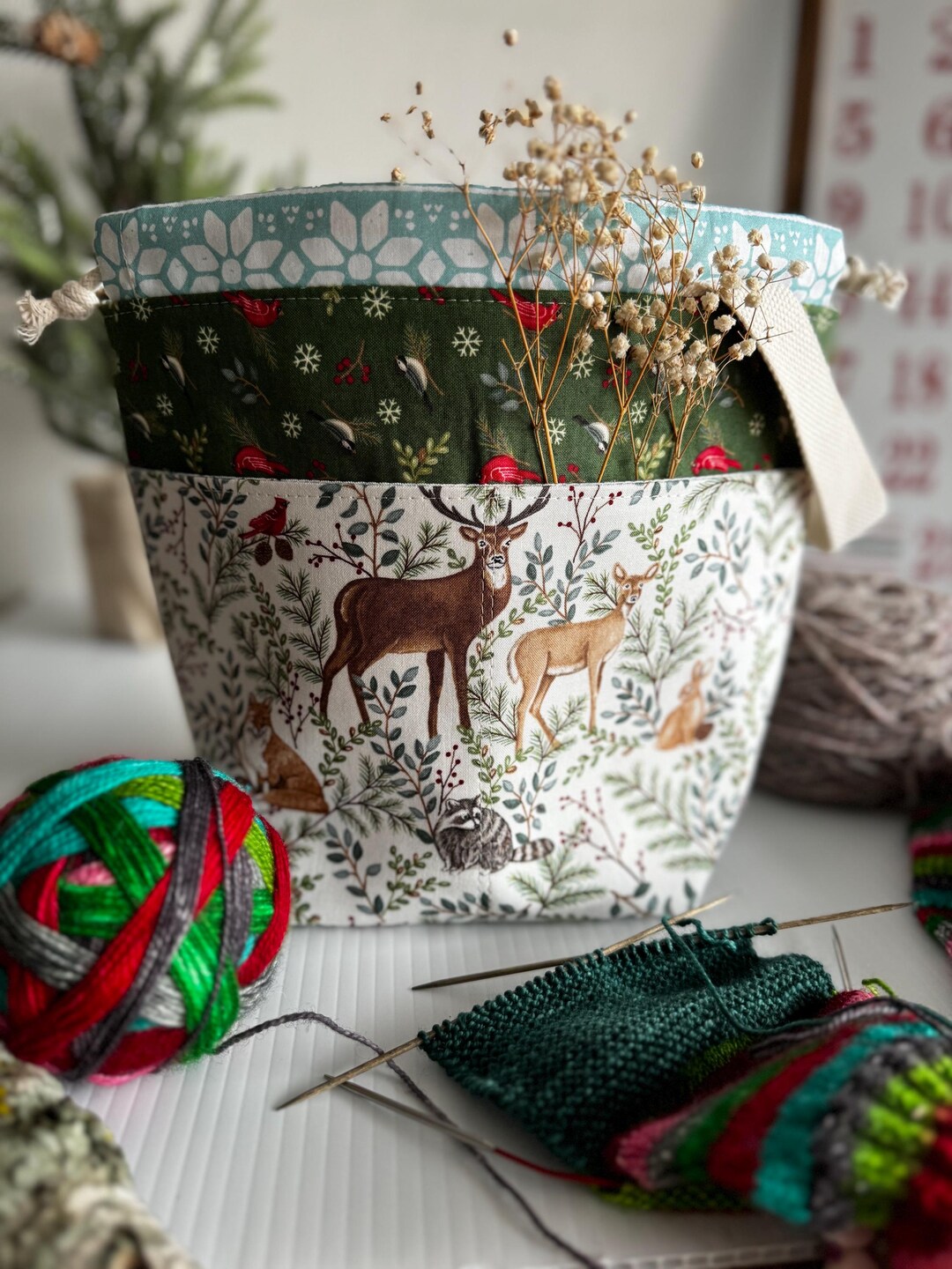 A Walk Through the Wood Knitting Project Bag With Open Center Shawl ...