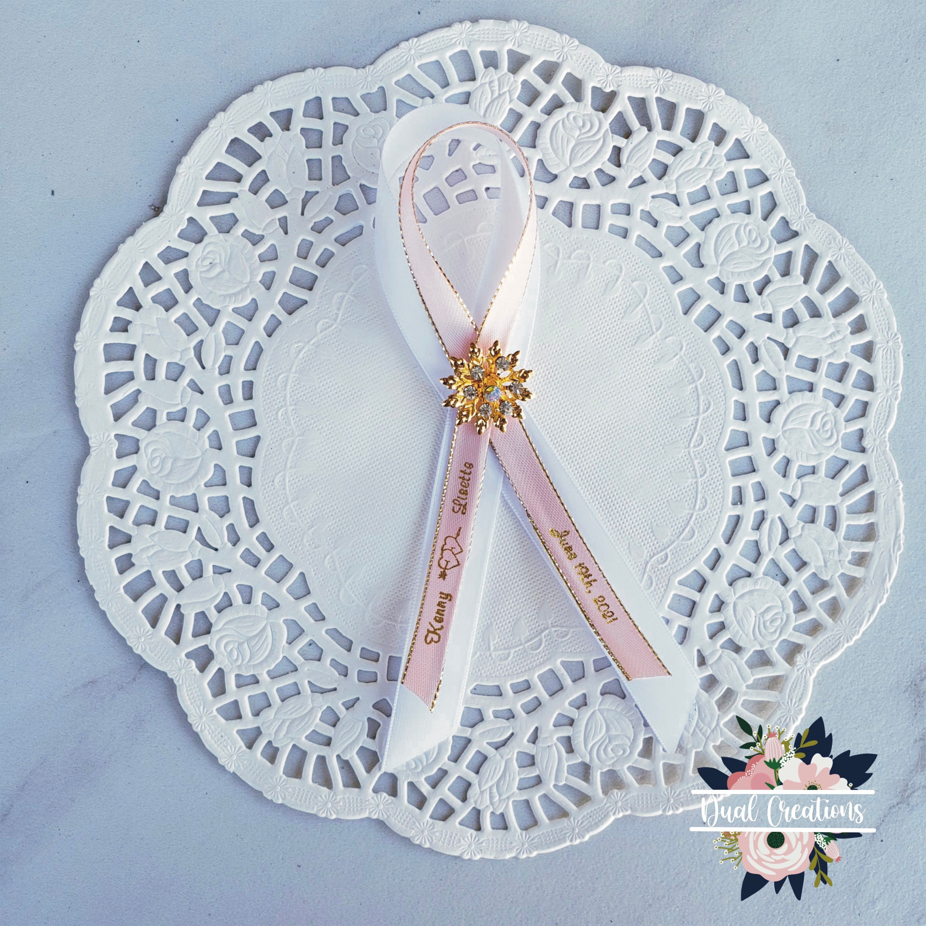 Personalized Wedding Capias: Ribbon Pin Favors, Set of 12 - Etsy