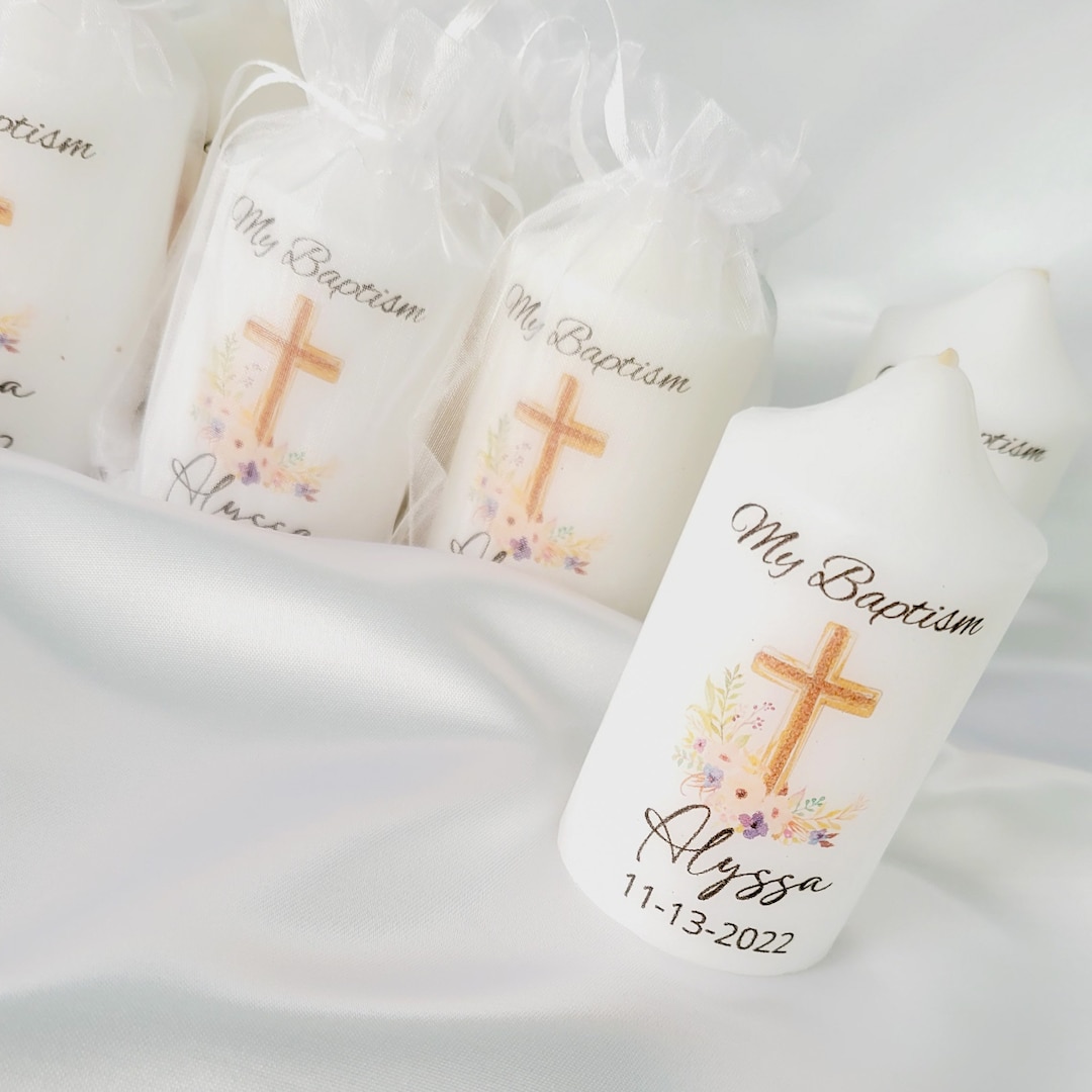 Personalized Baptism Candle,baptism Favors,personalized Candle Favors ...