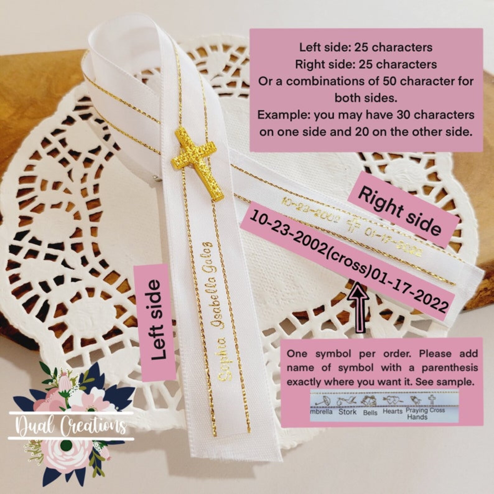 Cross Funeral Personalized Ribbon Pins/capias/customized - Etsy