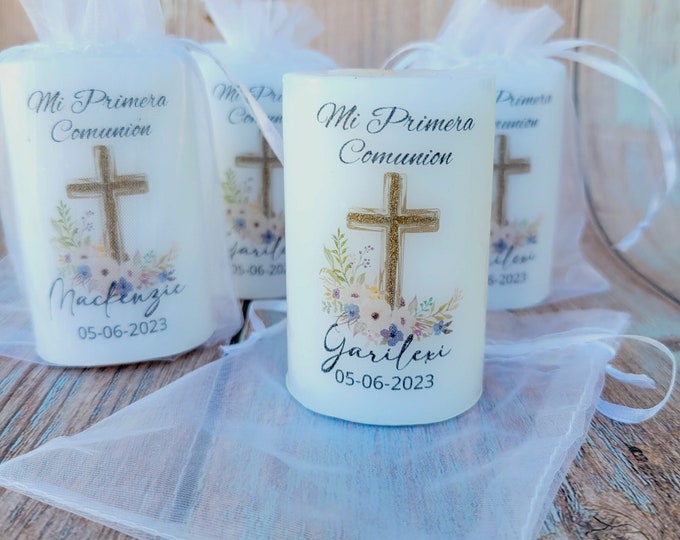 First Communion Favors/personalized Candles/handmade Favors/communion ...